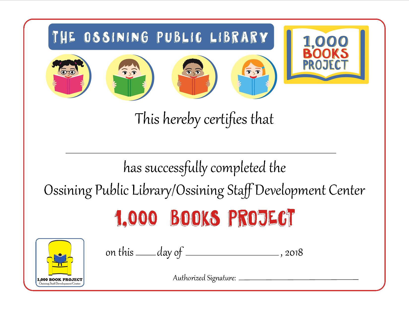 1,000 Books Project - Ossining Public Library